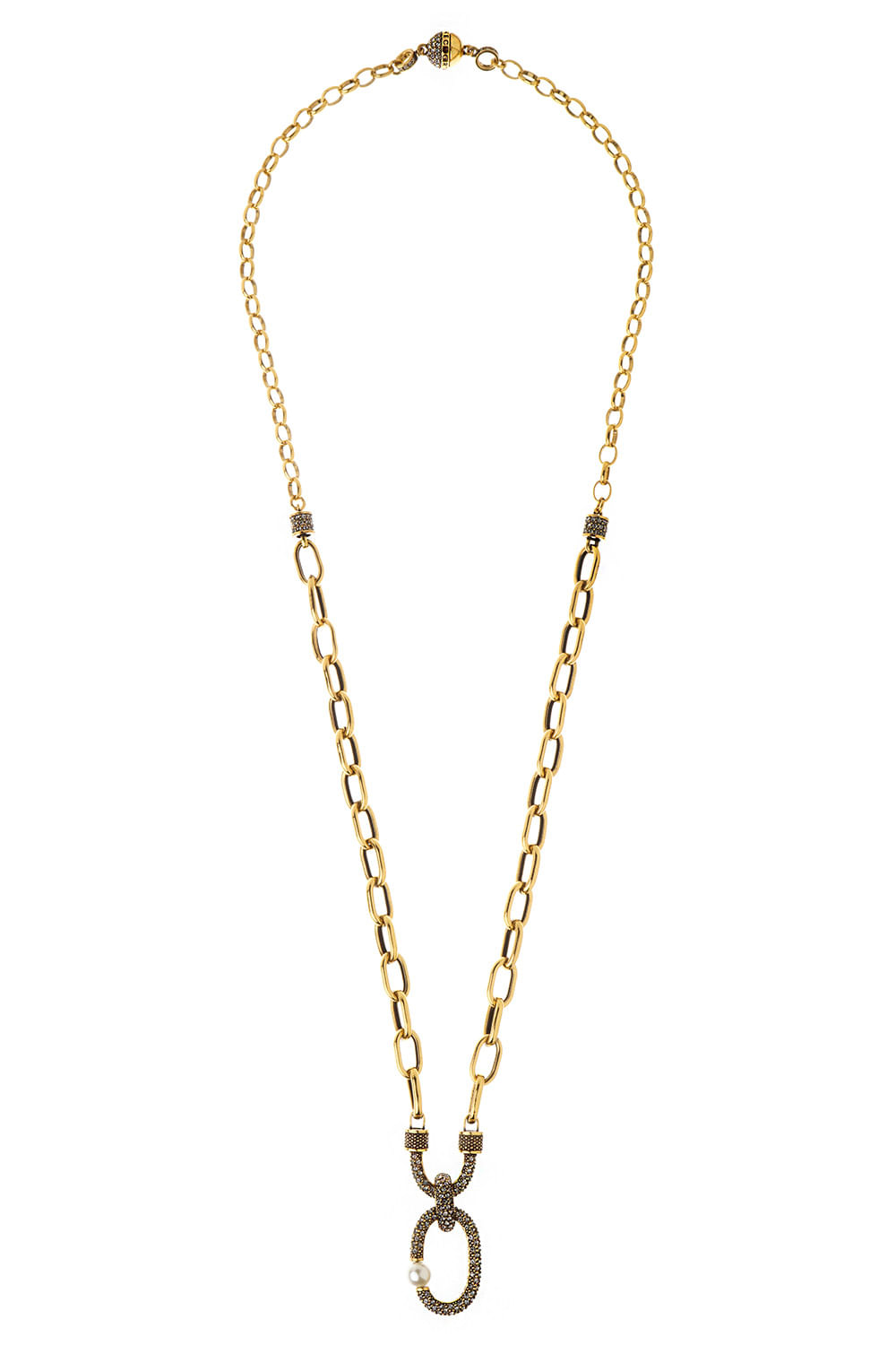 Colar Longo Strass Fascínio Ouro Vintage | Hector Albertazzi